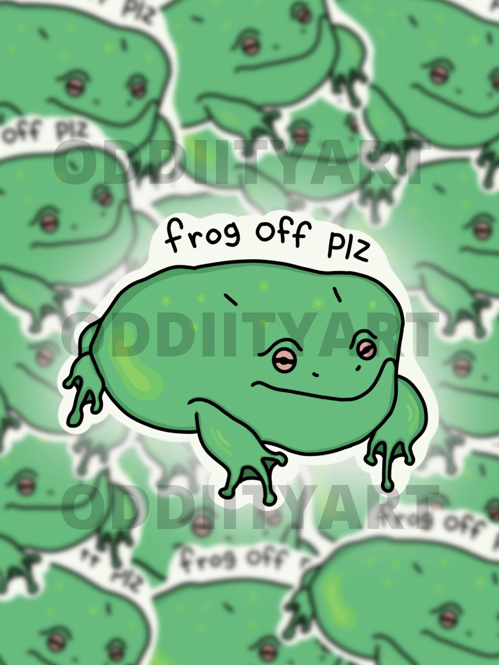 Frog off plz froggy sticker / y2k / stickers / frog stickers / | Etsy