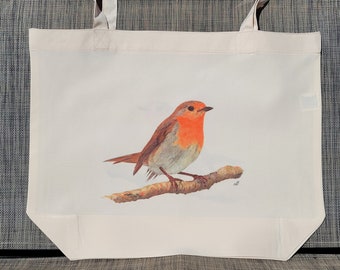 Robin Bird Tote Bag - Etsy