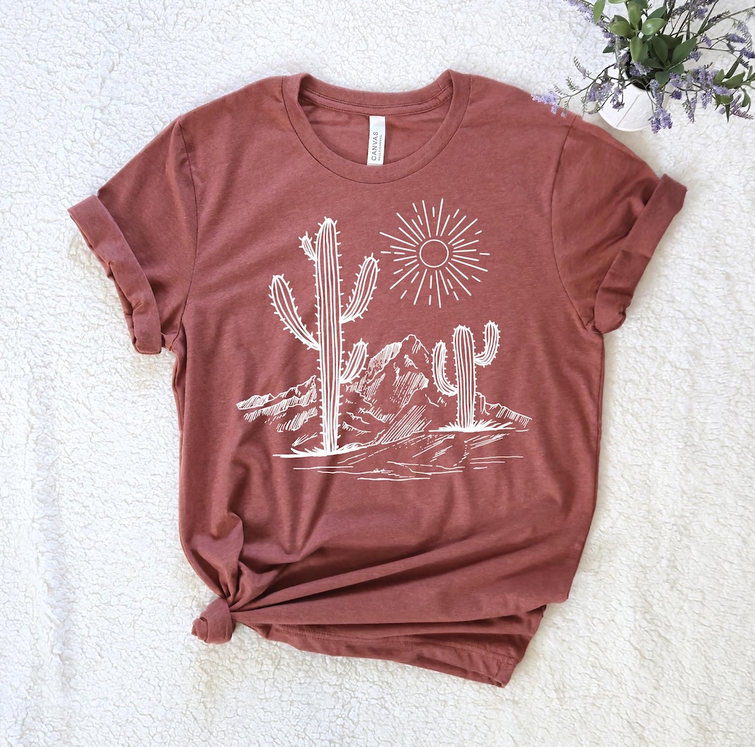 Cactus Desert Graphic Tee, Western Style Shirt, 12089 - Etsy