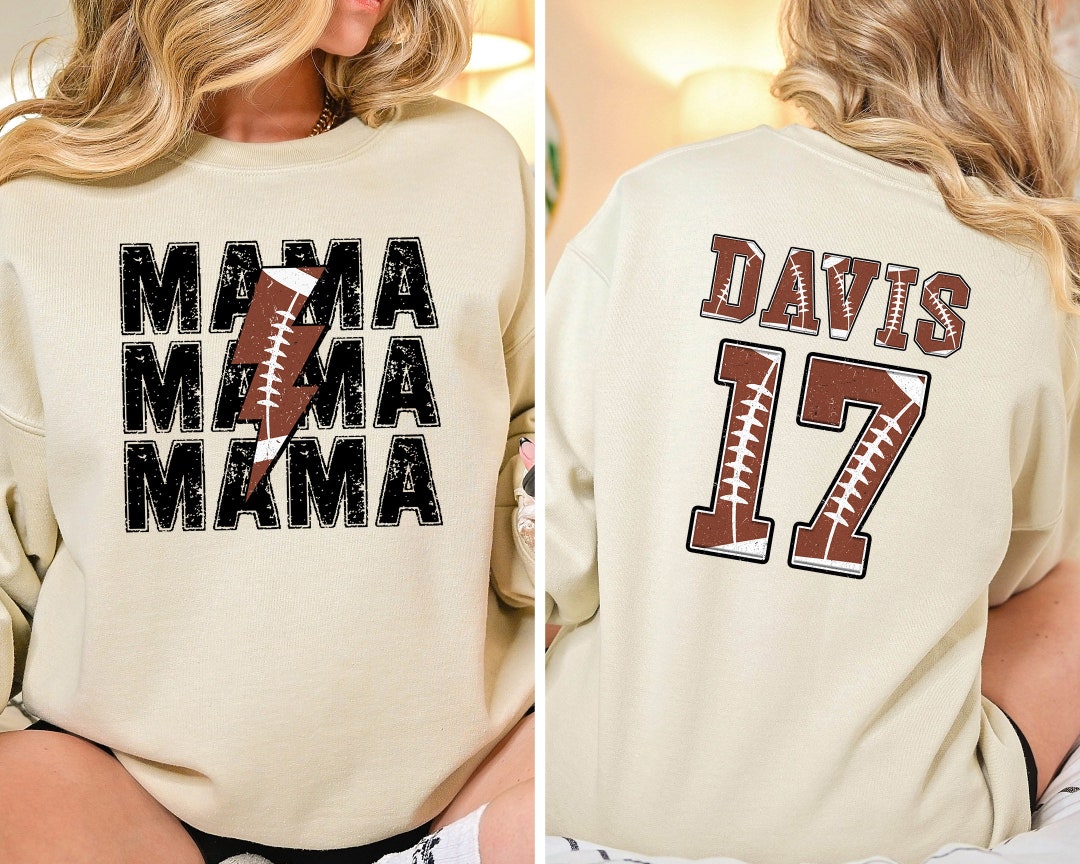Personalized Name and Number Football Mama Sweatshirt Customized ...