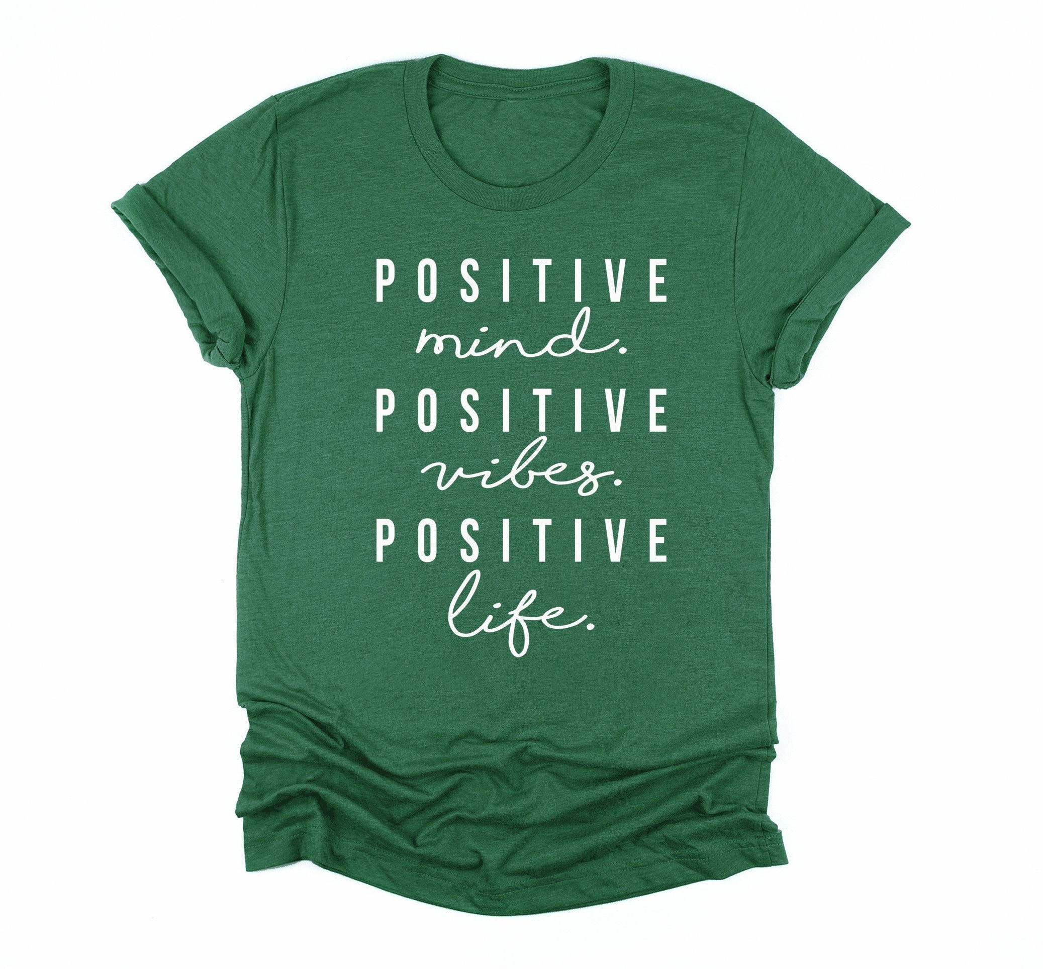 Positive Mind Positive Vibes Positive Life Graphic Shirt - Etsy