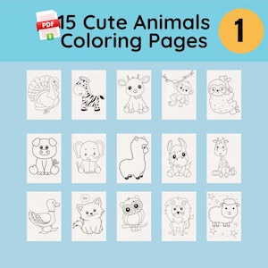 15 Printable Coloring Pages of Cute Animals vol 1 for Toddlers ...