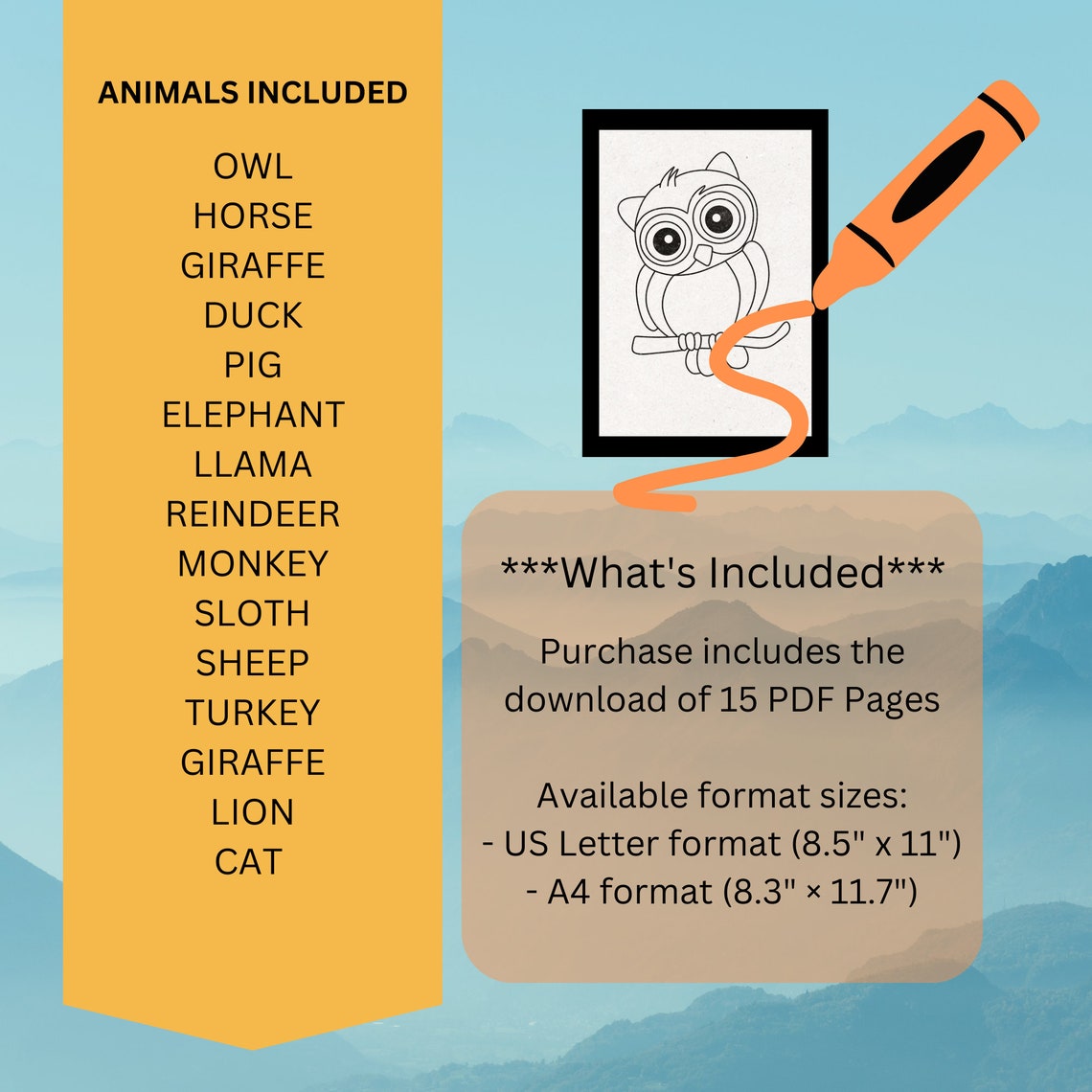 15 Printable Coloring Pages of Cute Animals (vol 1) for Toddlers ...