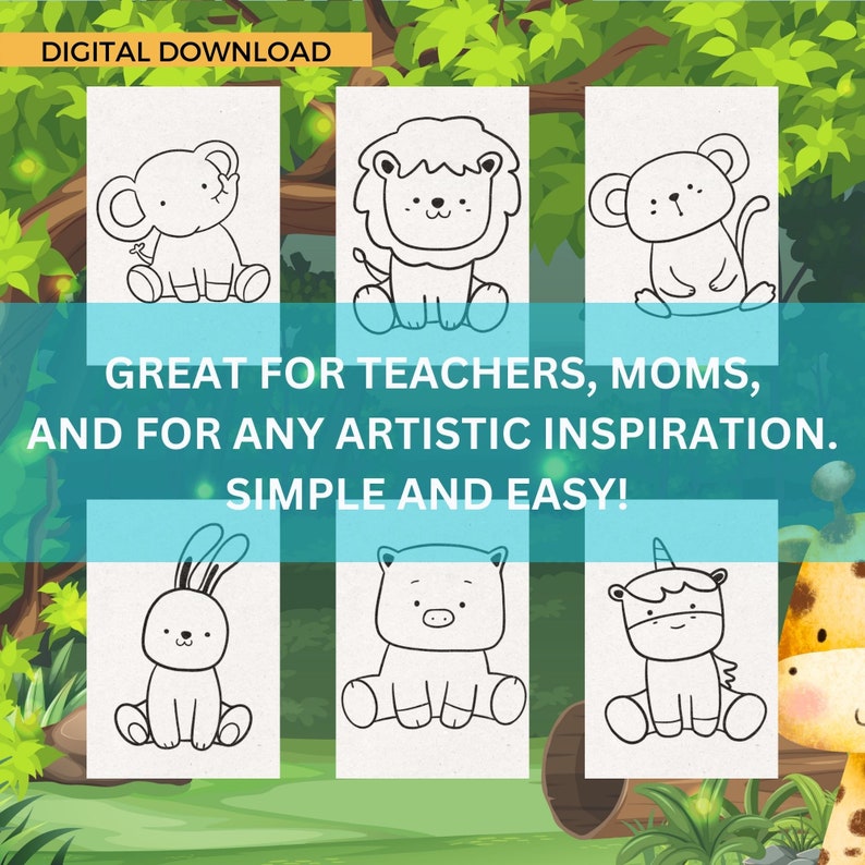 15 Printable Coloring Pages of Cute Animals VOL 3 for - Etsy