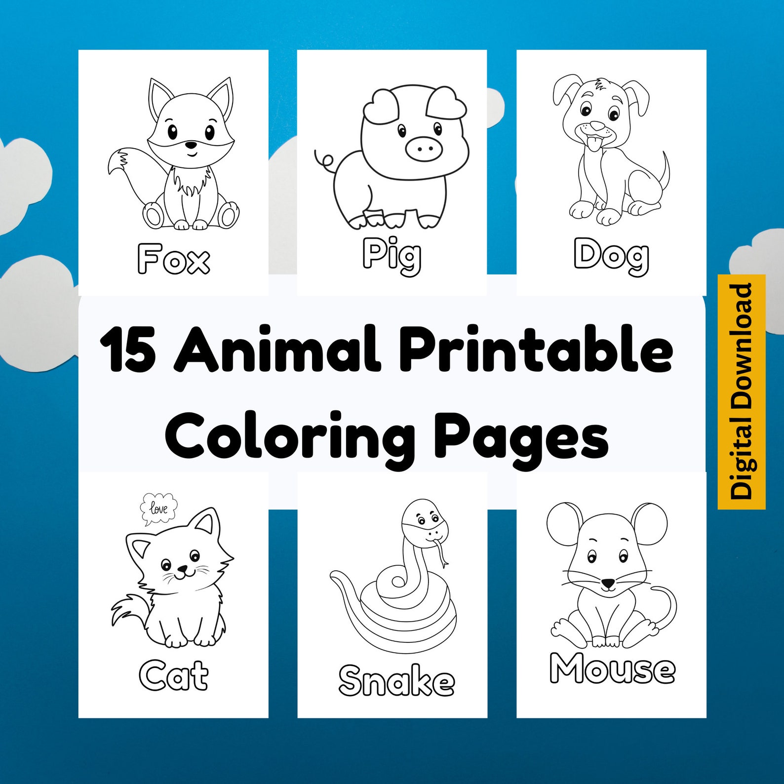 15 Printable Animal With Names Coloring Pages in High Resolution PDF ...