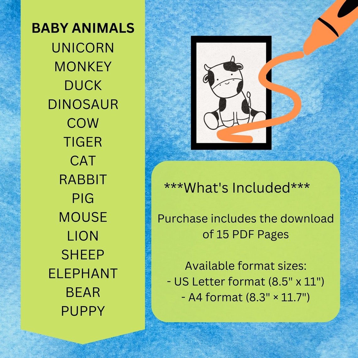 15 Printable Coloring Pages of Cute Animals VOL 3 for Toddler ...