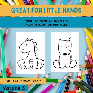 15 Printable Coloring Pages of Cute Animals VOL 3 for Toddler ...