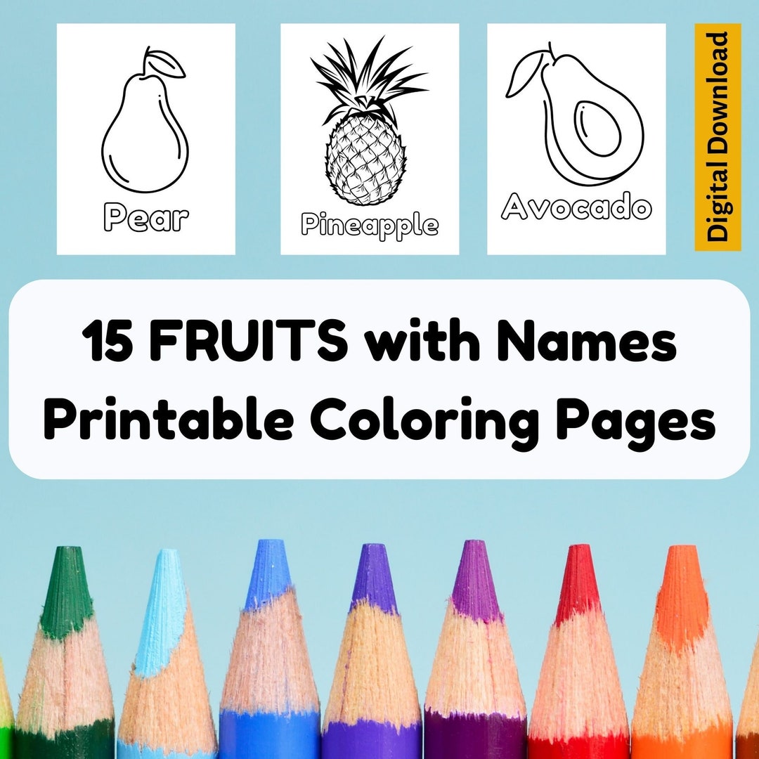 15 FRUITS With Names Printable Coloring Pages for Little Hands ...