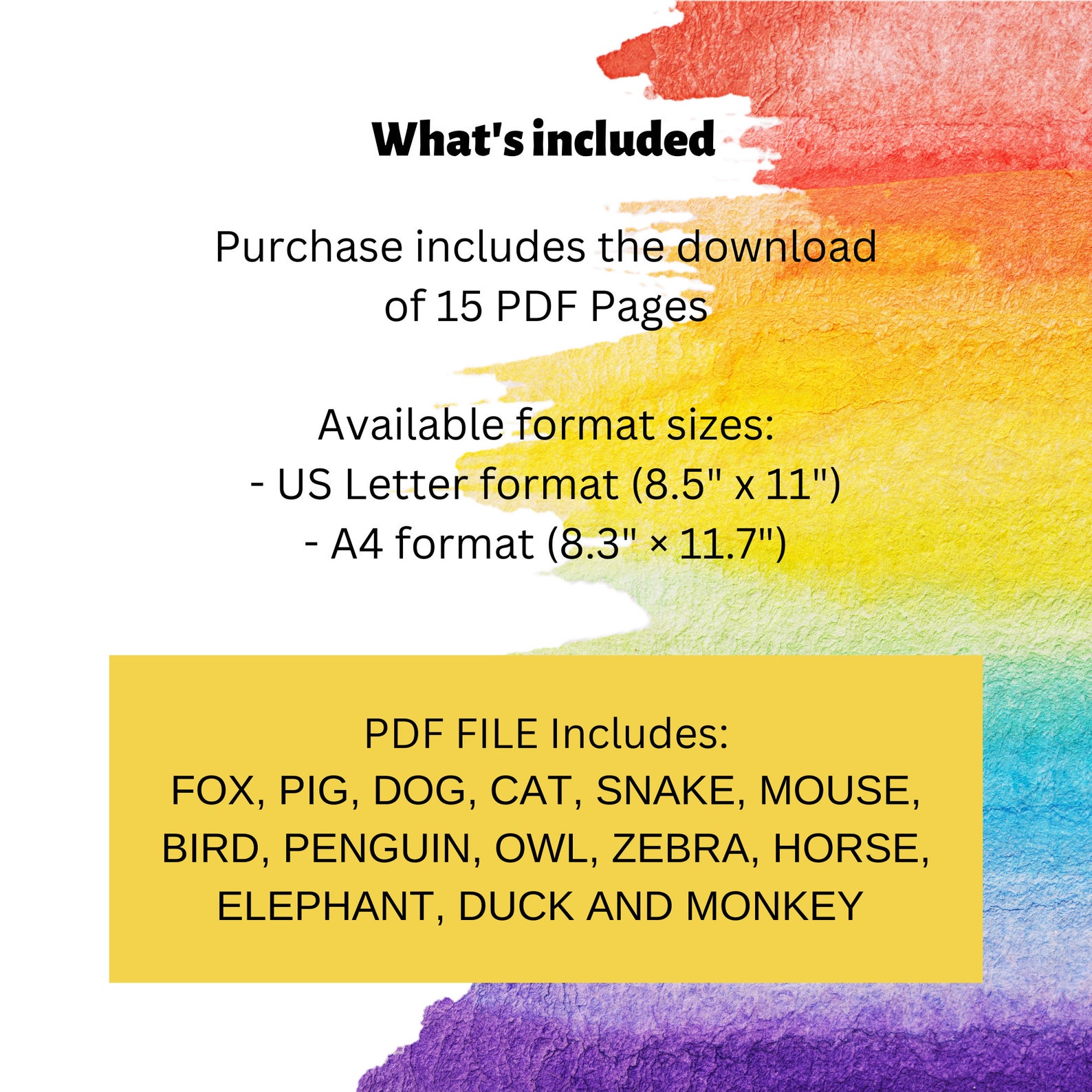 15 Printable Animal With Names Coloring Pages in High Resolution PDF ...