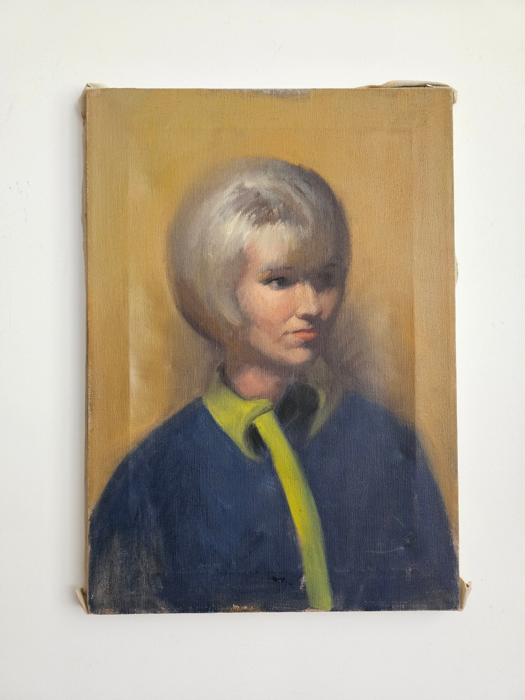 Gorgeous Moody Portrait Painting of Mid Century Woman - Etsy