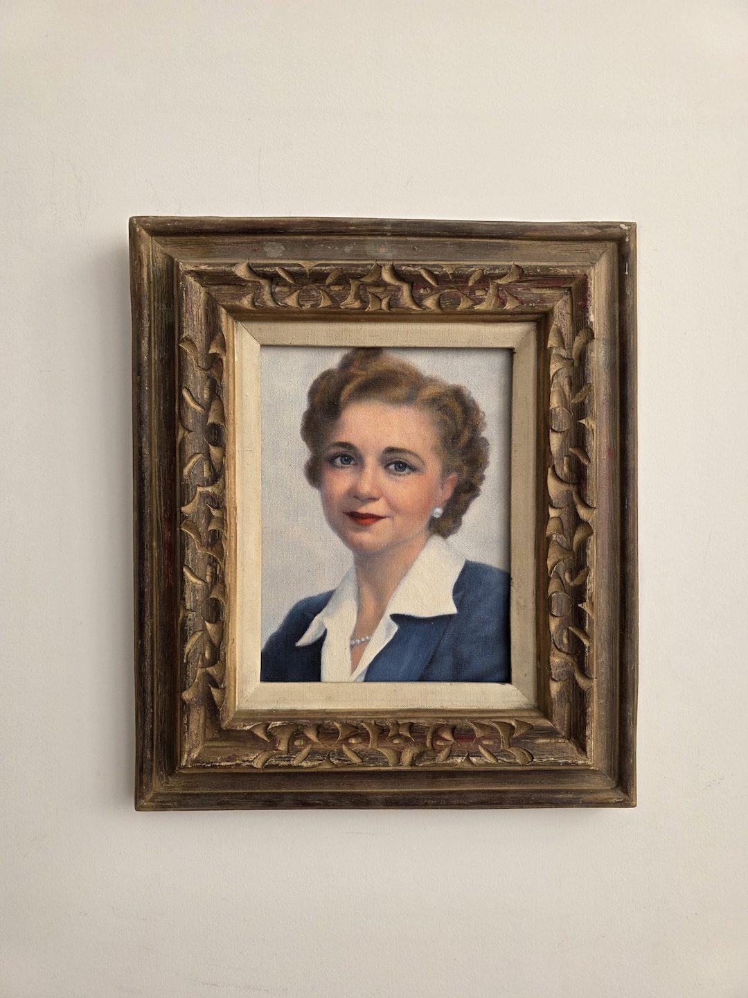 Framed Darling Vintage Portrait Painting of Woman - Etsy