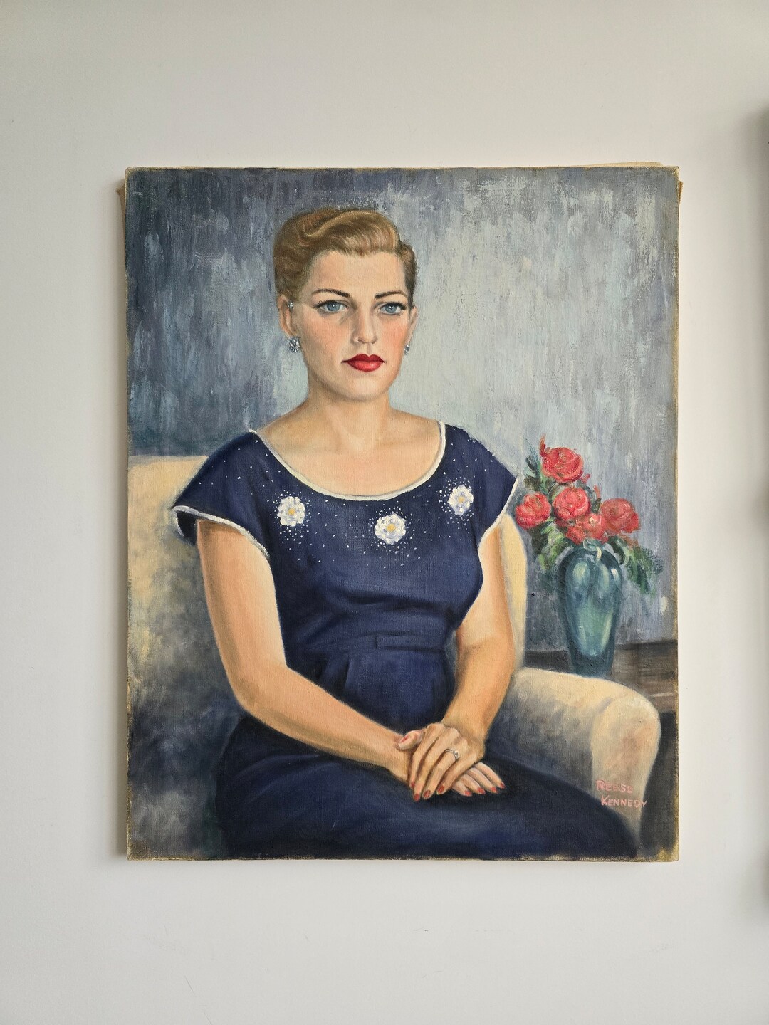 Beautiful Portrait Painting of a Society Lady by Reese Kennedy - Etsy