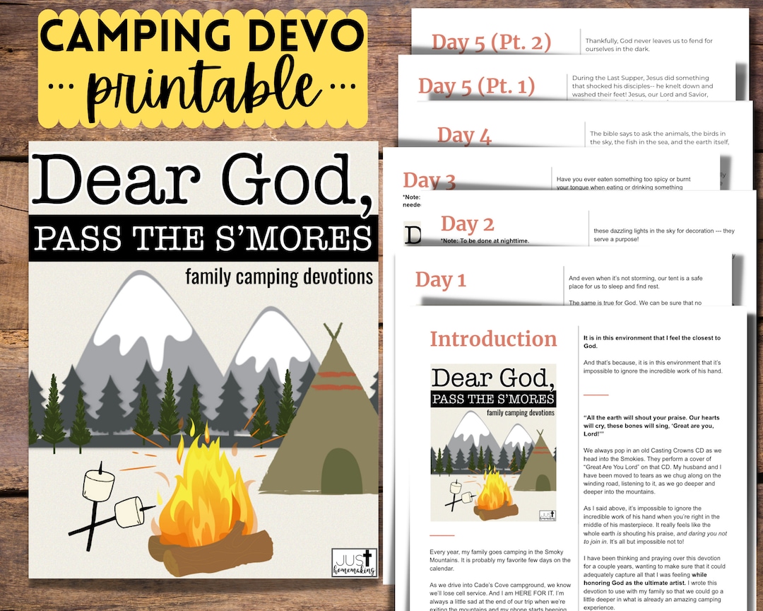 Family Devotional Printable, Bible Study, Camping Activities for Kids ...