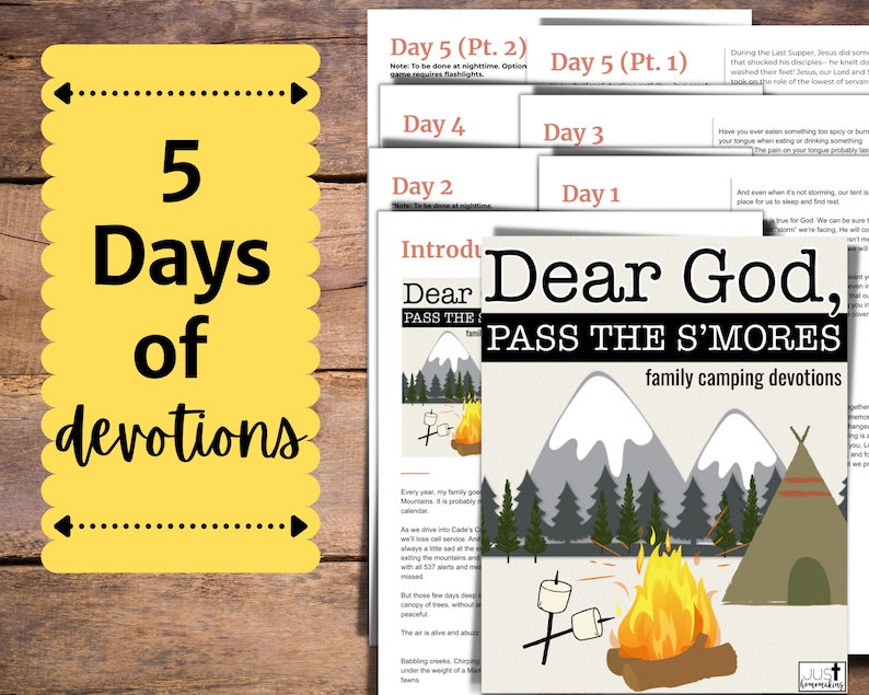 Family Devotional Printable, Bible Study, Camping Activities for Kids ...