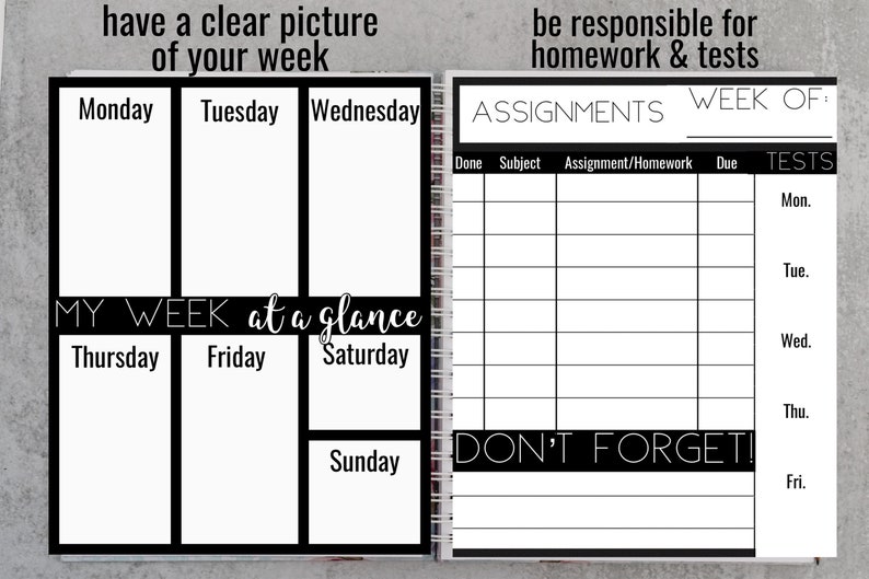 Printable Student Planner Homeschool Distance Learning E-learning ...