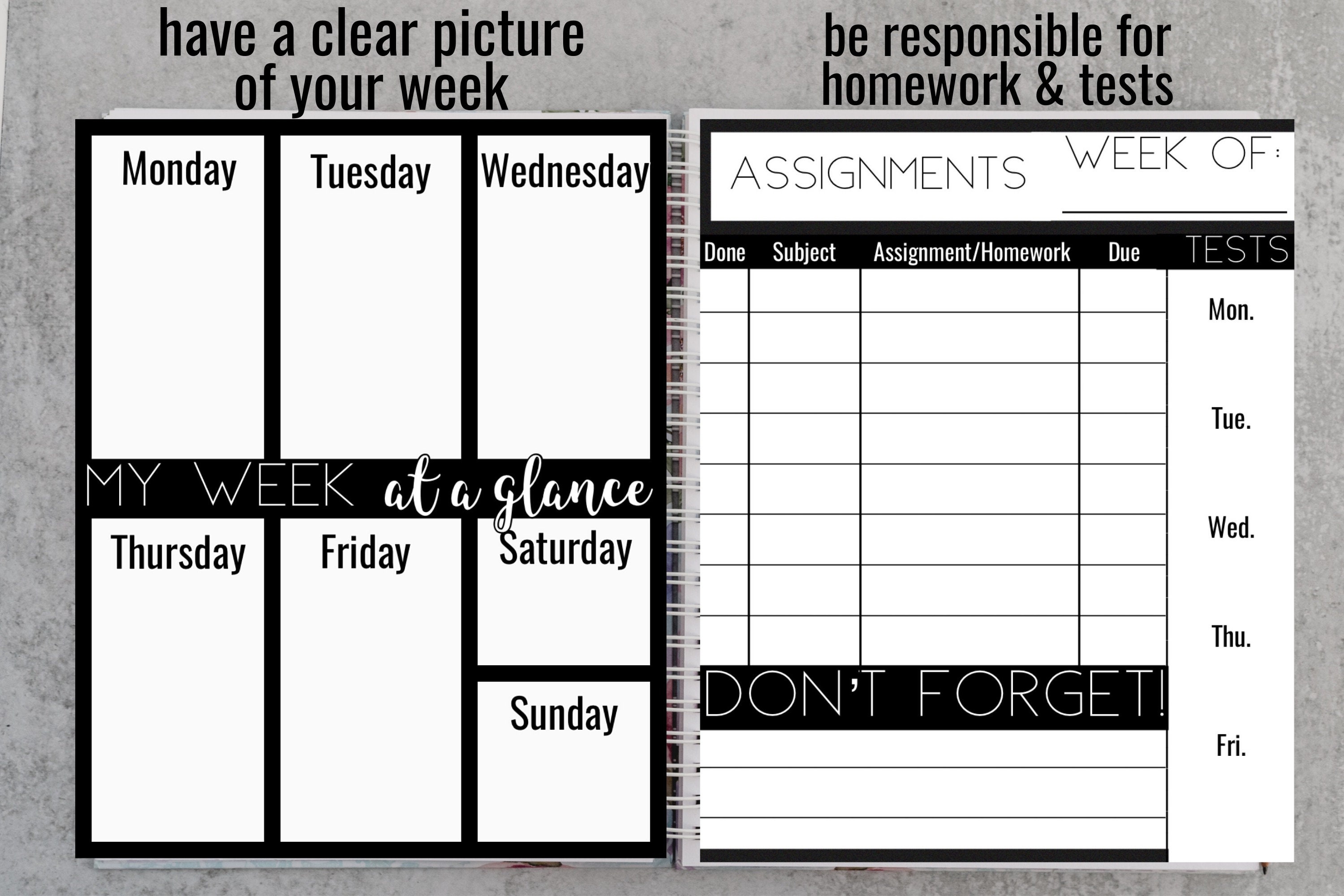 Printable Student Planner Homeschool Distance Learning E-learning ...