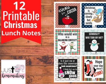 Christmas Lunch Box Jokes Notes for Kids Christmas/winter - Etsy