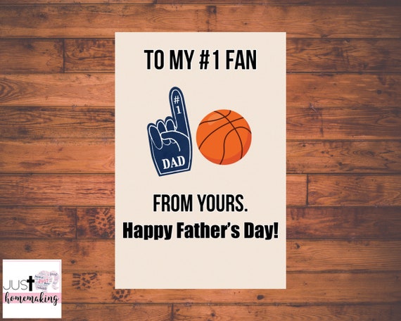 Printable Fathers Day Card Basketball | Etsy