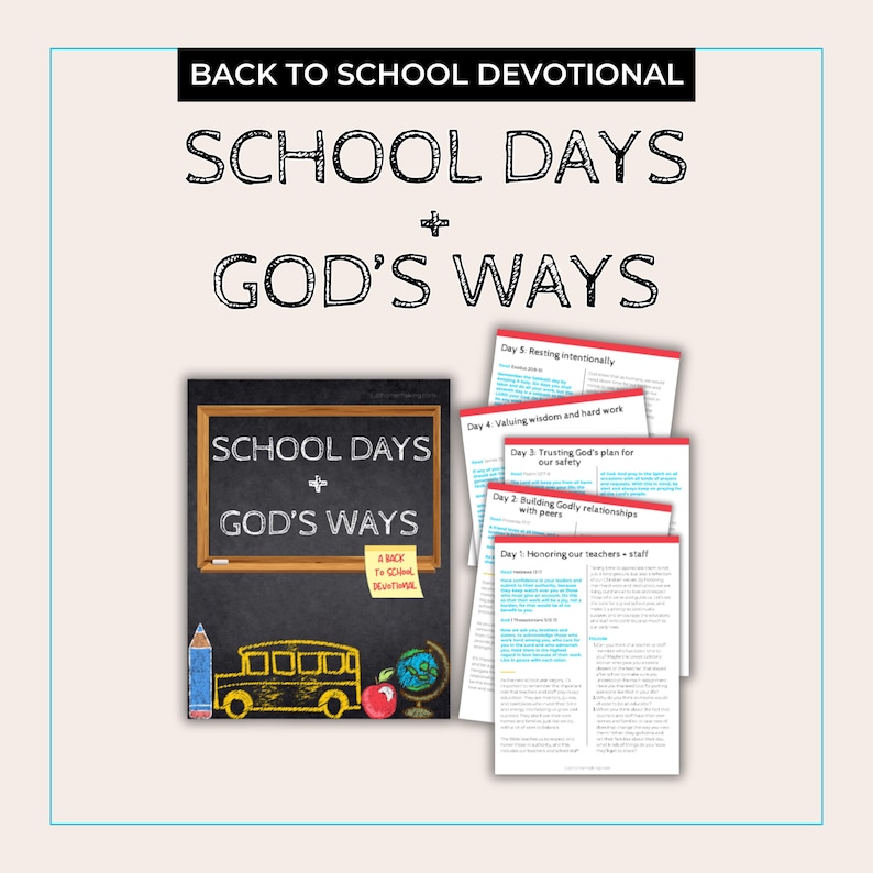 Back to School Devotional, Printable Devotional, Bible Study for Kids ...