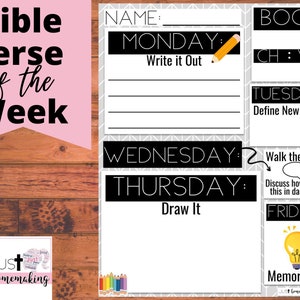 Printable Bible Verse of the Week Worksheet | Memory Verse - Etsy