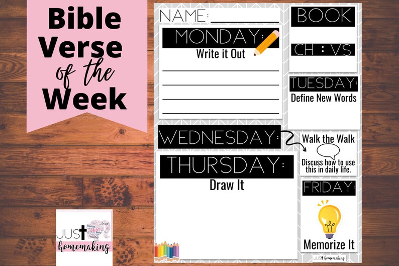 Printable Bible Verse of the Week Worksheet | Memory Verse - Etsy Ireland