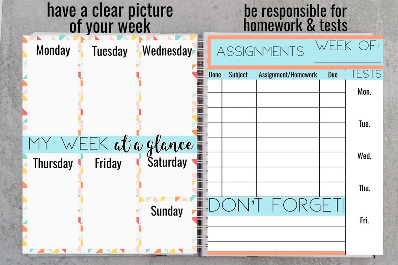 Printable Student Planner Homeschool Distance Learning | Etsy