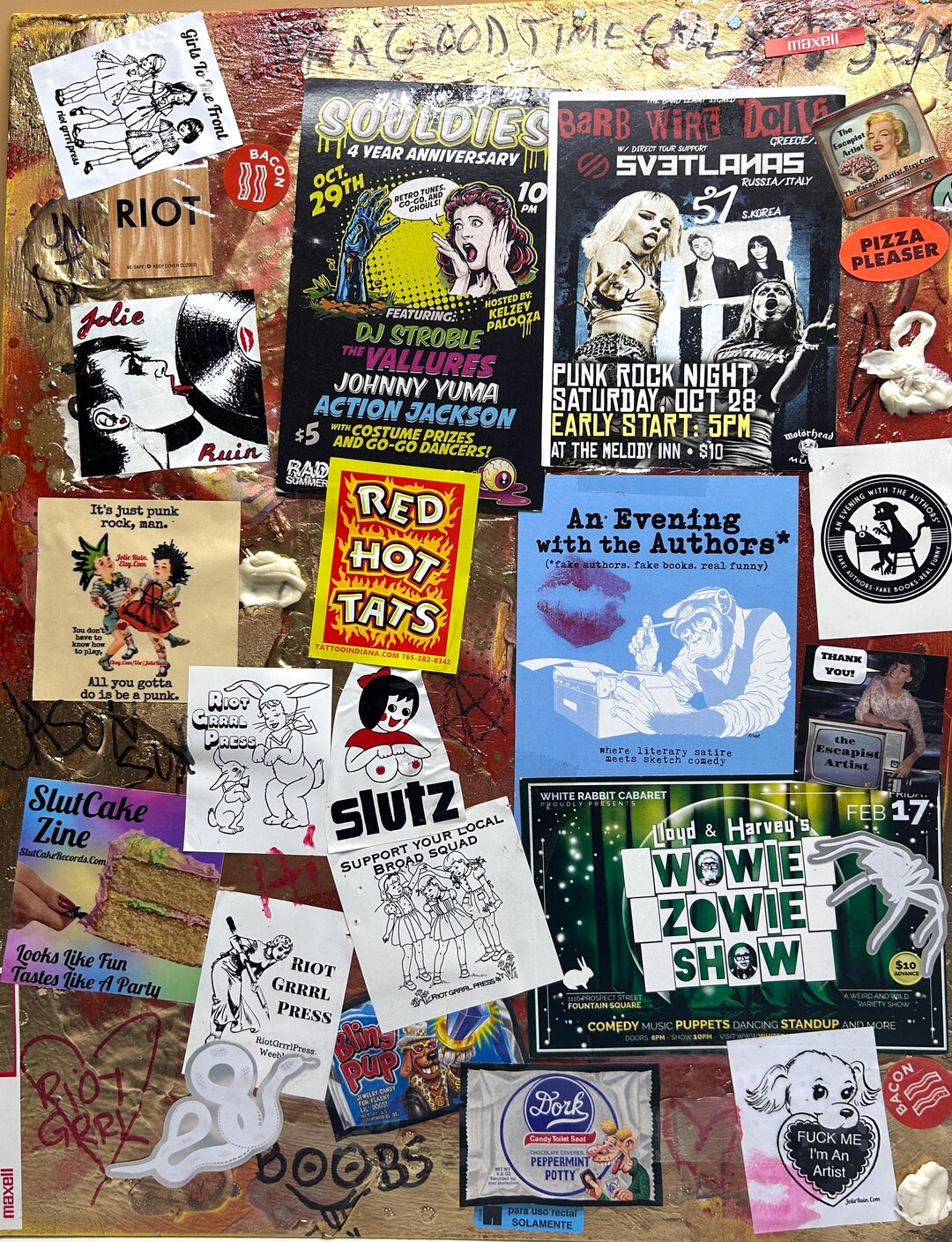 The Bathroom Stall in the Bathroom at the Punk Show{original Collage ...