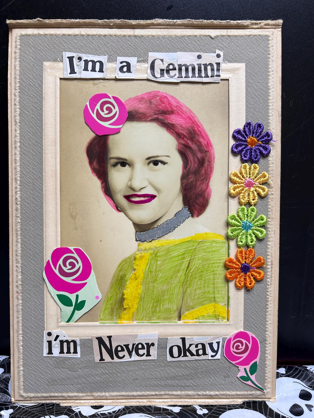 I'm A Gemini, I'm Never Okay {original Collage} Mixed Media Collage ...