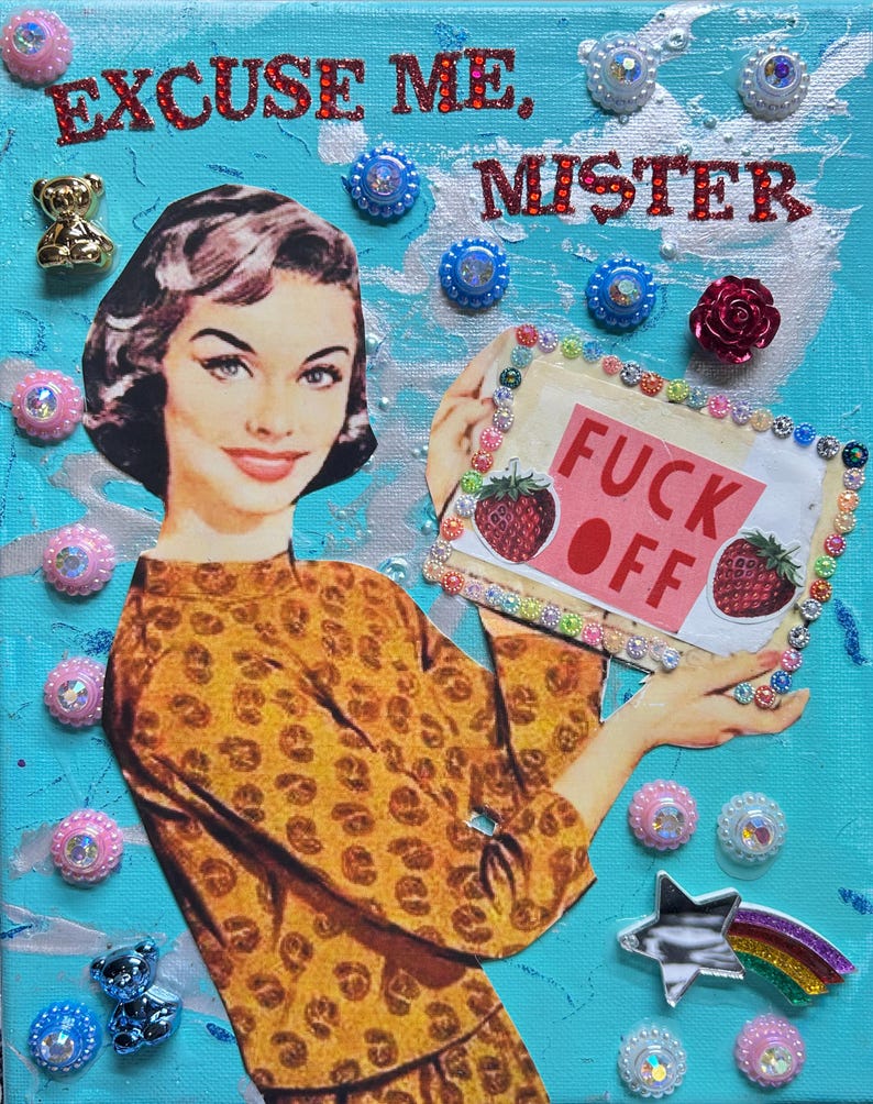 Excuse Me, Mister {original Collage} - Etsy