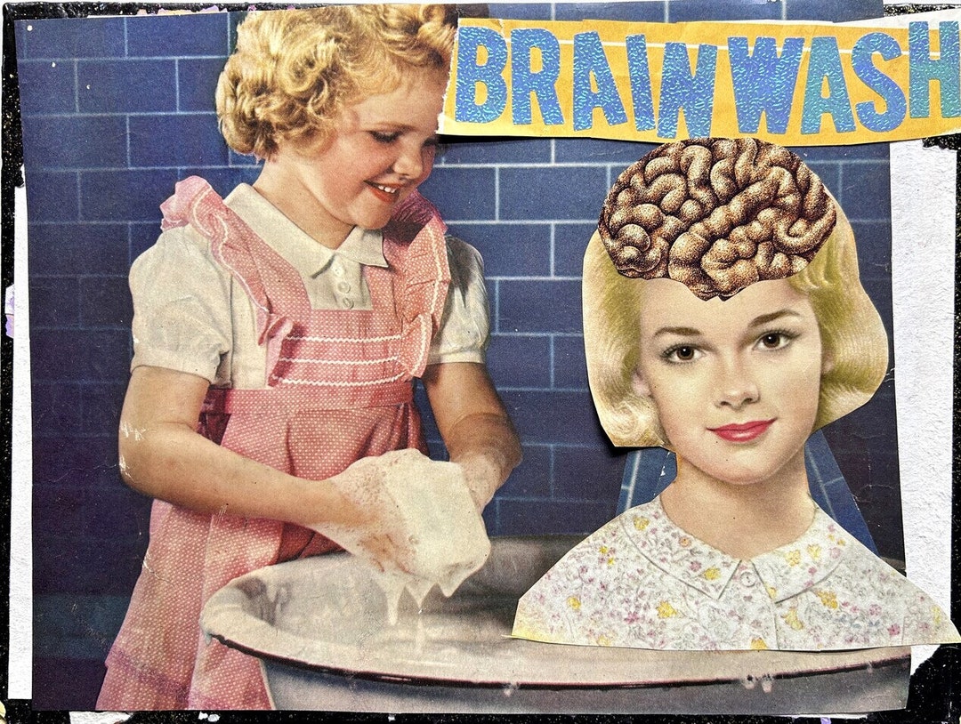Brain Wash: Collage Art With a Comedic Twist - Etsy