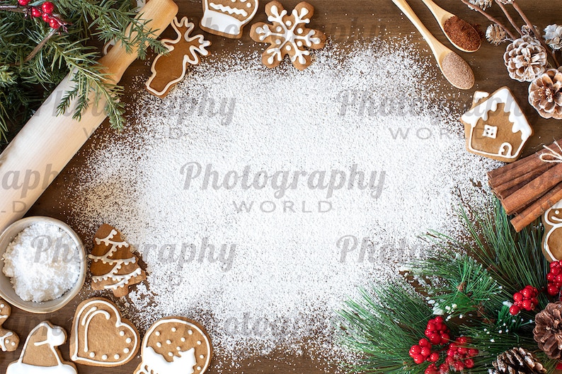 Cookie Cutter Kids Backdrop Christmas Snow Angels in Flour - Etsy