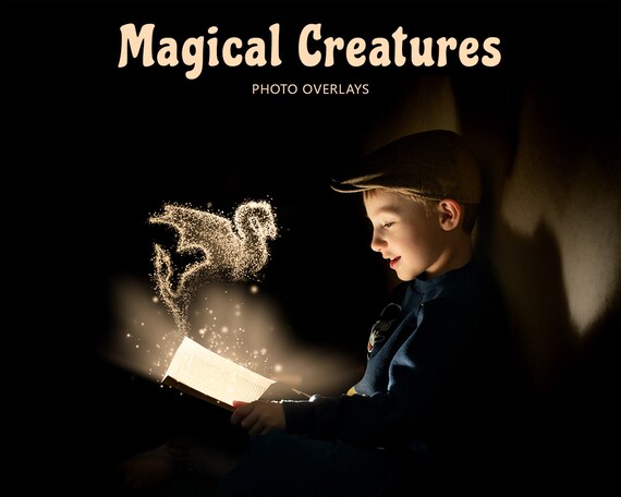 Magic Book Creatures Overlays for Photoshop Fantasy Dragon & - Etsy