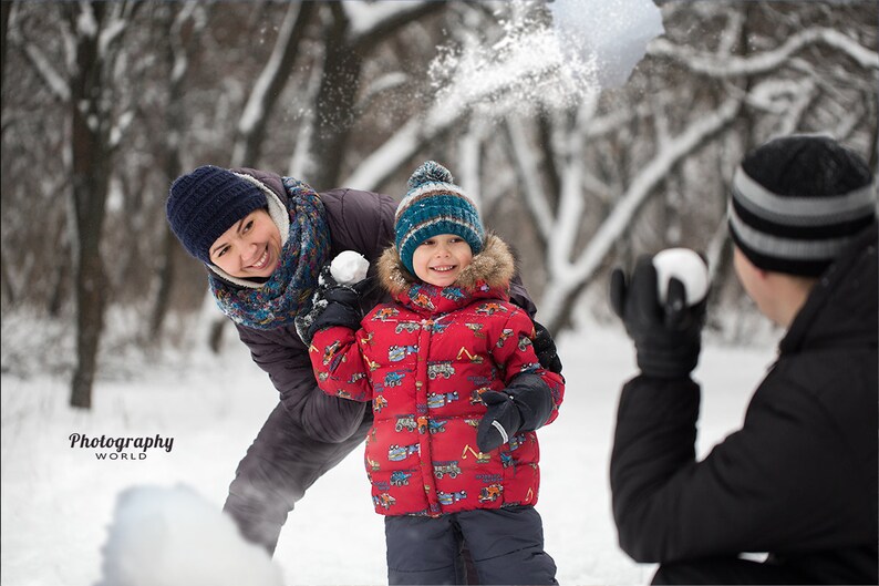 Snowball Fight Overlay Photoshop Composite | Etsy