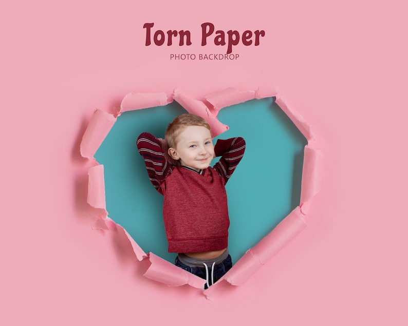 Torn Paper Overlay & Photoshop Backdrop Valentine - Etsy