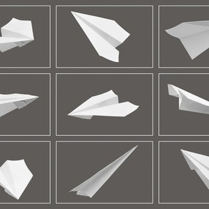 60 Paper Airplane Overlays, Flying Digital Aeroplanes - Etsy