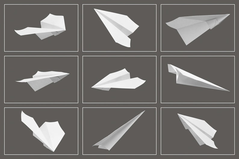 60 Paper Airplane Overlays, Flying Digital Aeroplanes - Etsy