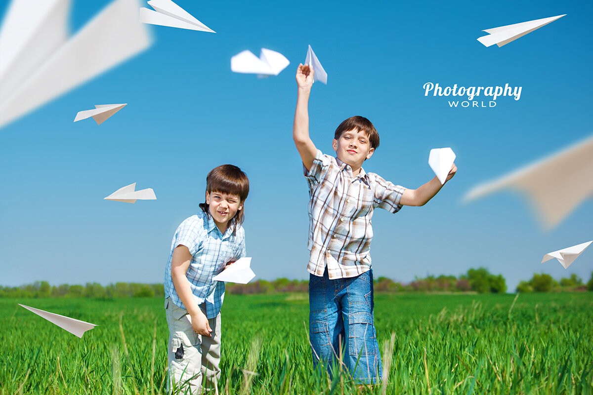 60 Paper Airplane Overlays, Flying Digital Aeroplanes - Etsy