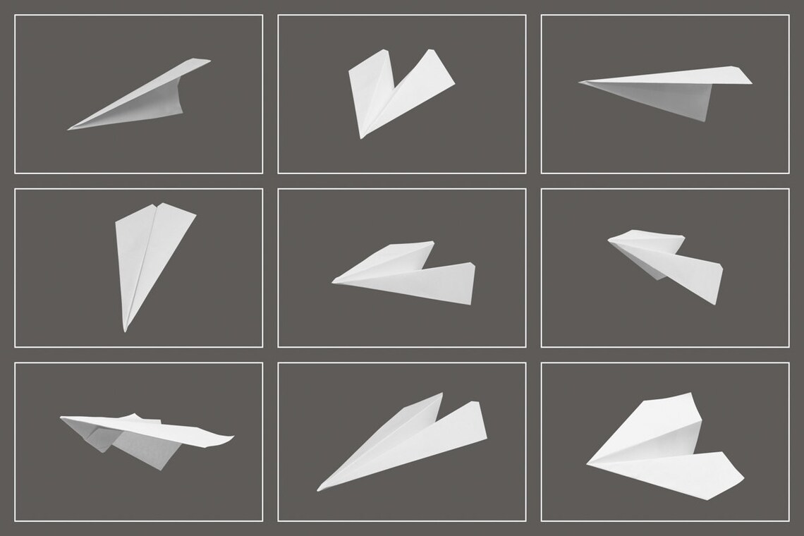 60 Paper Airplane Overlays, Flying Digital Aeroplanes - Etsy