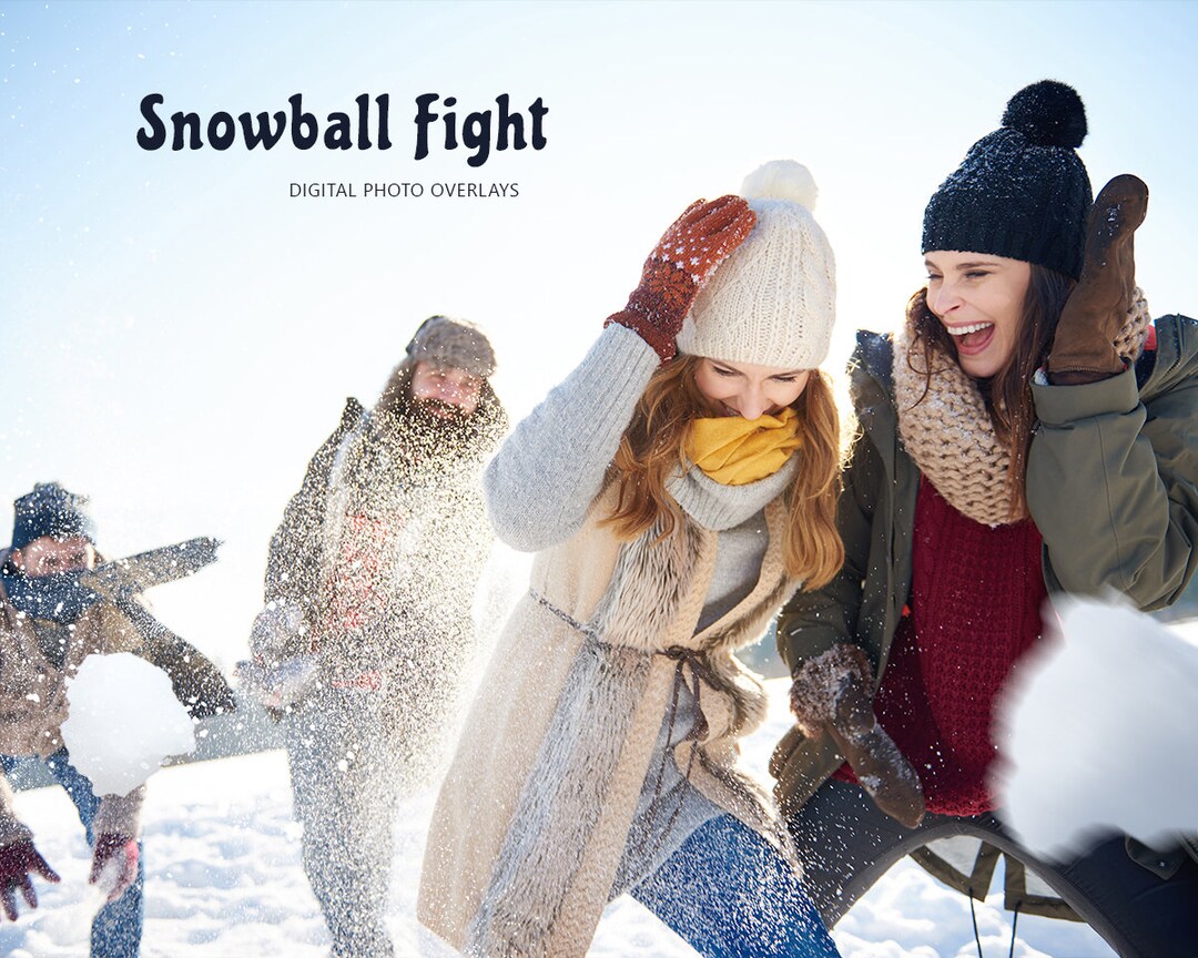 Snowball Fight Overlay, Photoshop Composite - Etsy