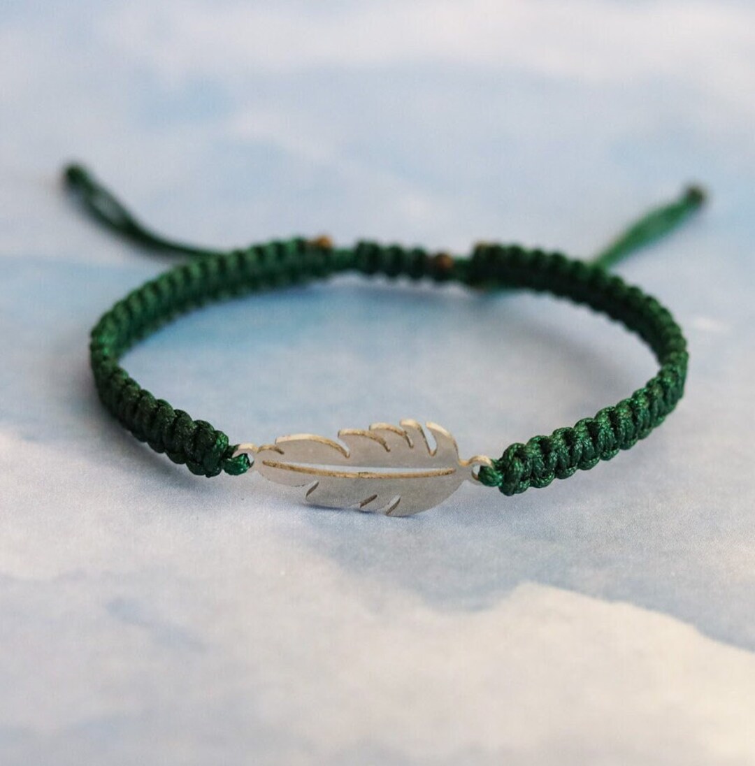 Handwoven Bracelet, Feather Fans Bracelet, 2nd Anniversary Gift, BFF ...