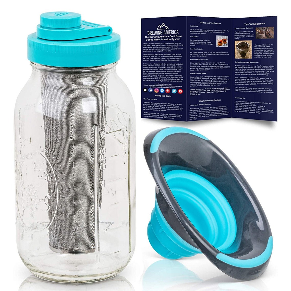 Cold Brew Coffee Maker Kit: Wide Mouth for Coffee Infused - Etsy