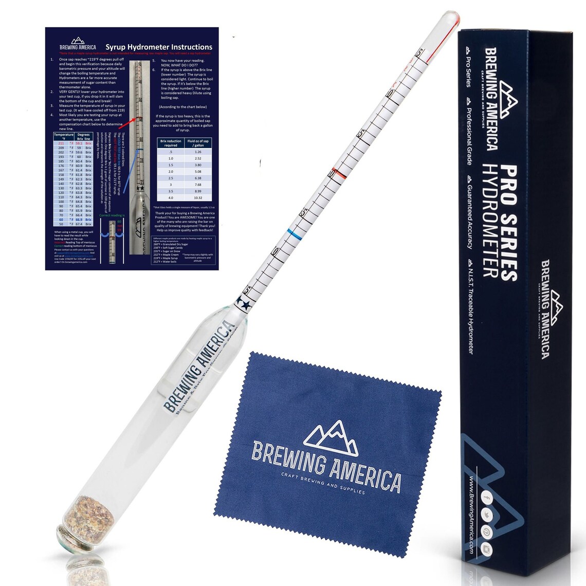 American-made Syrup Hydrometer Density Meter for Sugar and Maple Syrup ...