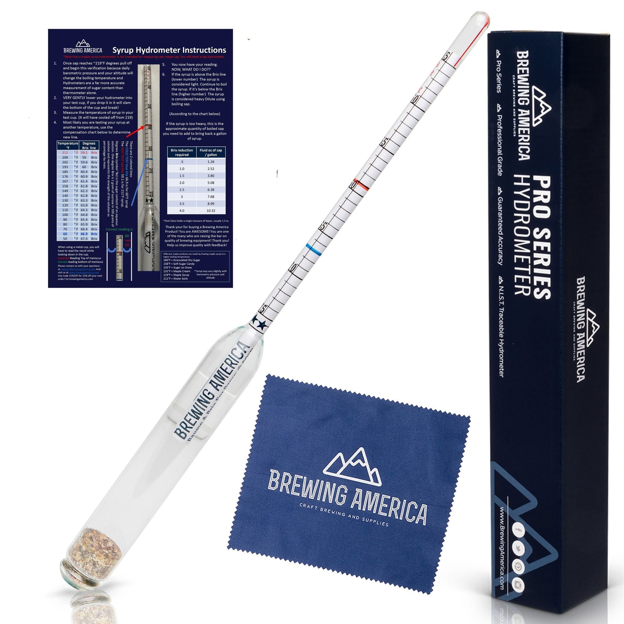 American-made Syrup Hydrometer Density Meter for Sugar and Maple Syrup ...