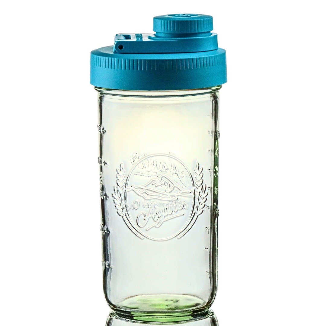 Pint & Half Jar With Teal Pouring Lid – Functional Stylish Storage With ...