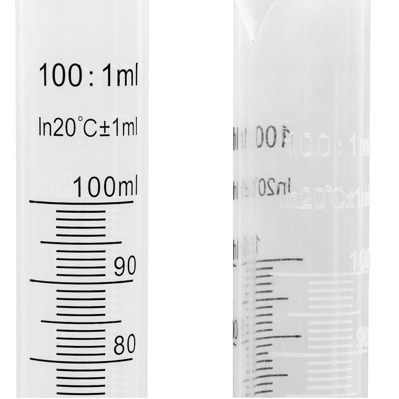 Plastic Graduated Cylinder Beaker - 100ml Science Measuring Test Tube ...