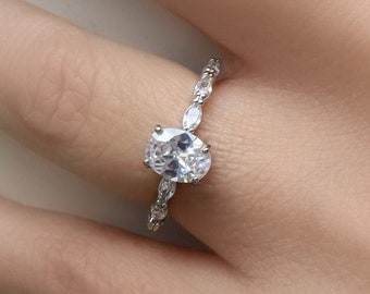 Cz Engagement Ring - Etsy