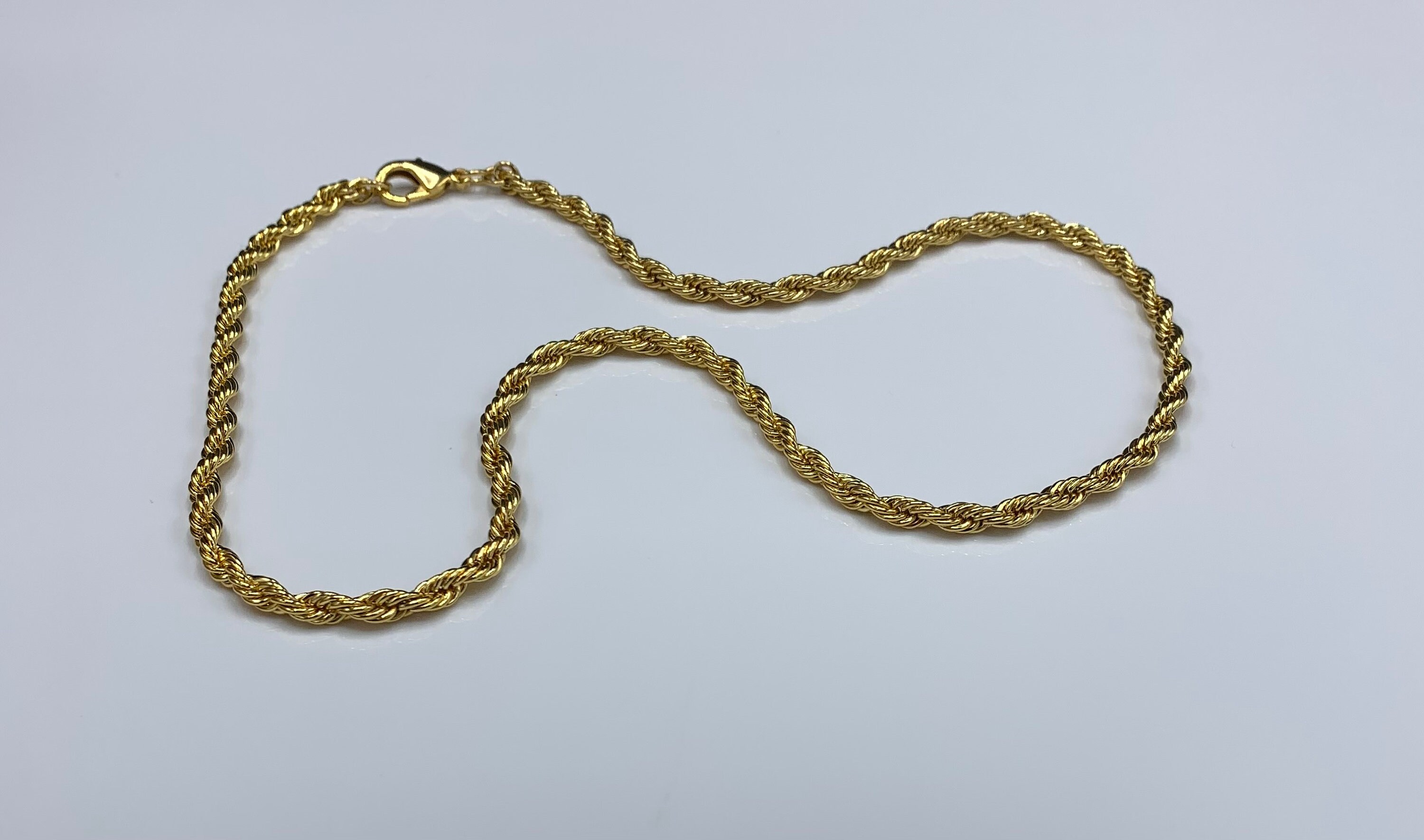 24k Gold Plated Rope Chain Choker/ Necklace Rope Chain | Etsy