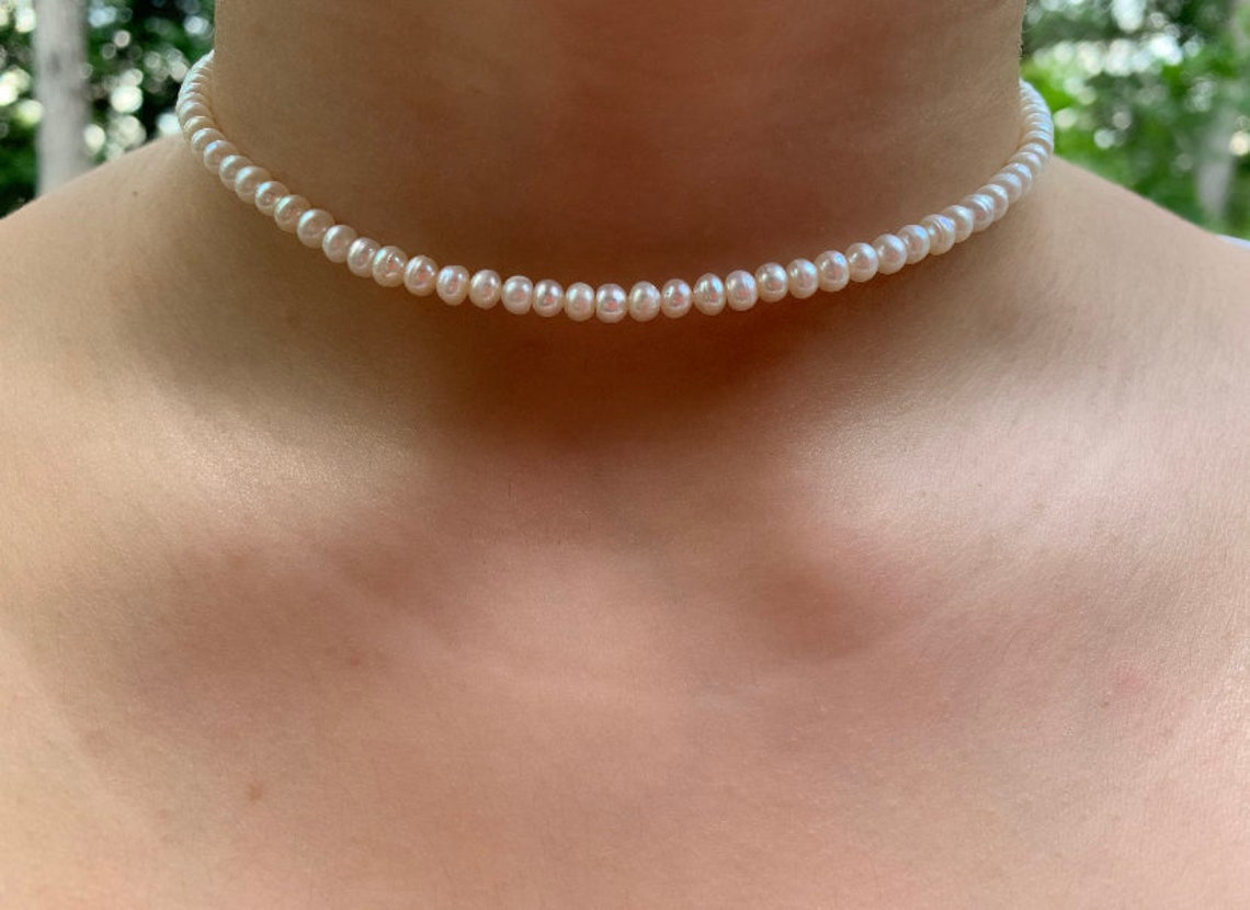 4mm Freshwater Pearl Choker Bridal Jewelry Graduation | Etsy