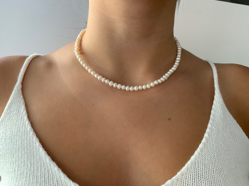4mm Freshwater Pearl Choker Bridal Jewelry Graduation Etsy