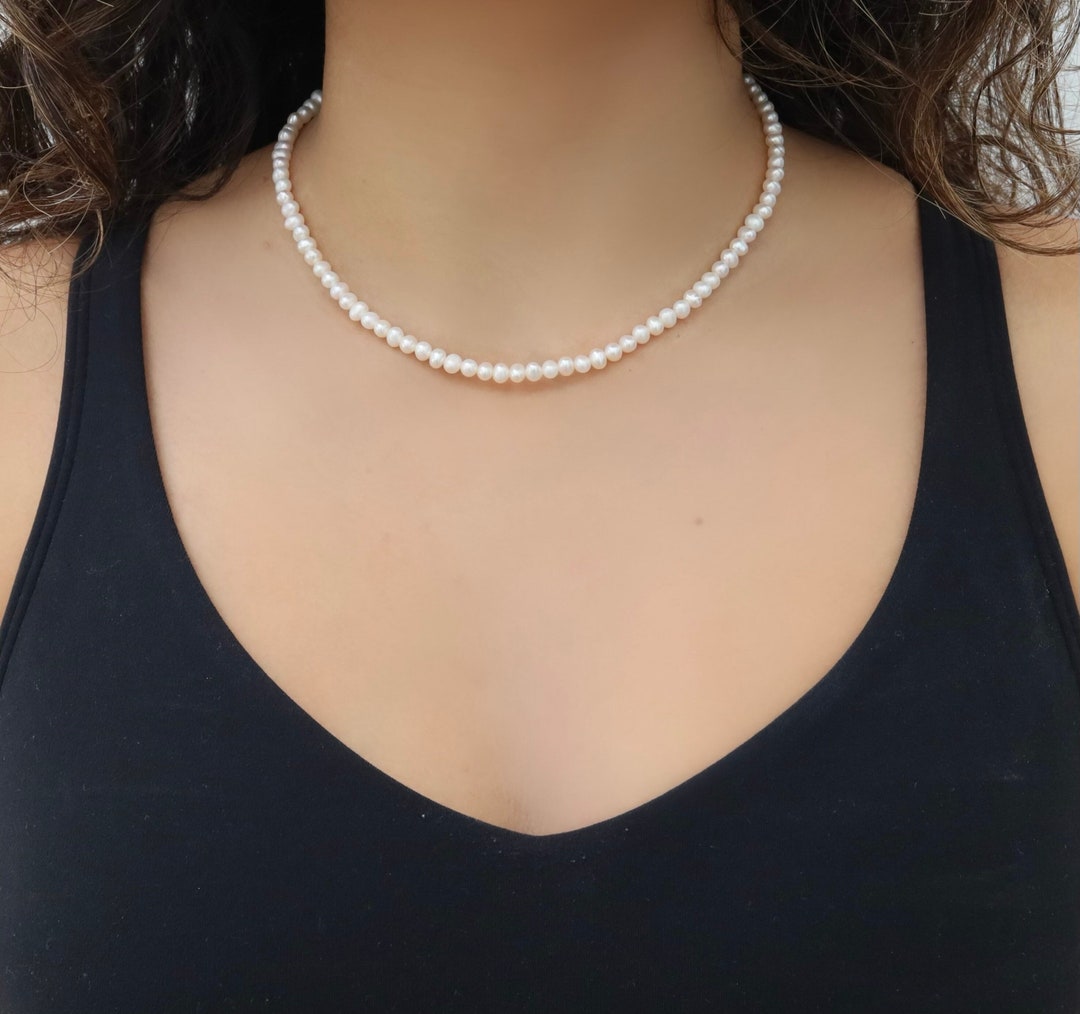 4mm Freshwater Pearl Choker, Bridal Jewelry, Graduation Jewelry ...